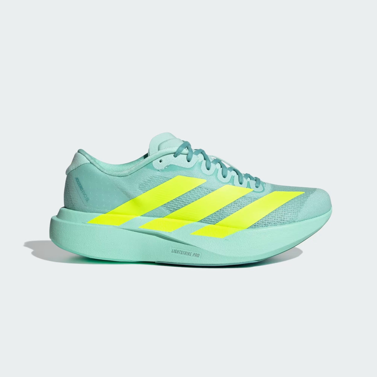 Women's Adidas Adizero Evo SL Running Shoe (Semi Flash Aqua/Lucid Lemo ...