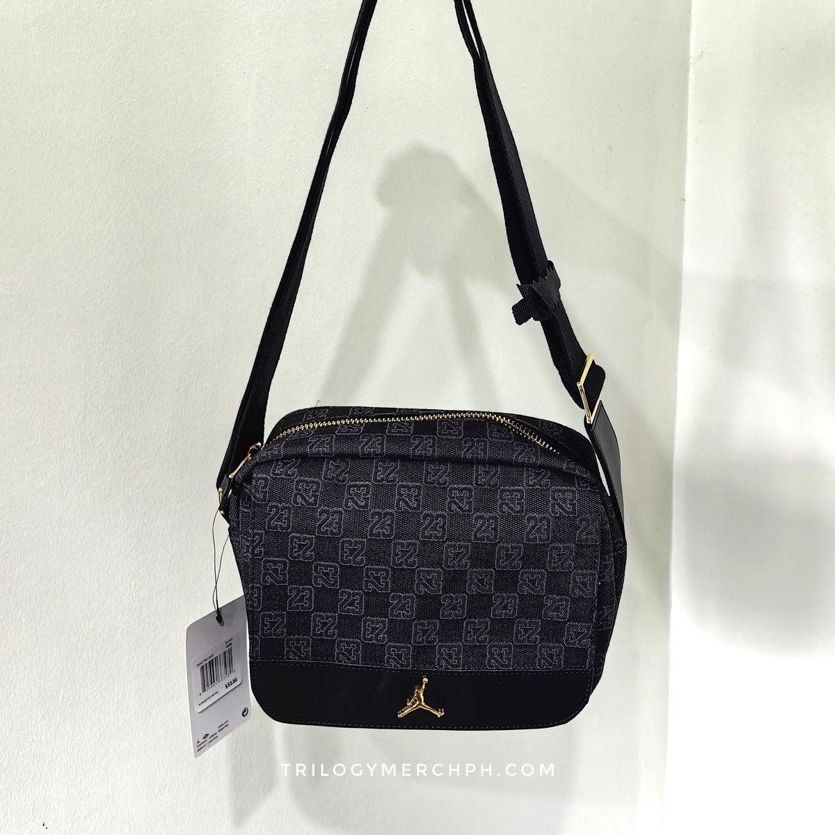Air Jordan Monogram Crossbody Bag (Black/Anthracite/Gold)(MA0760-023 ...