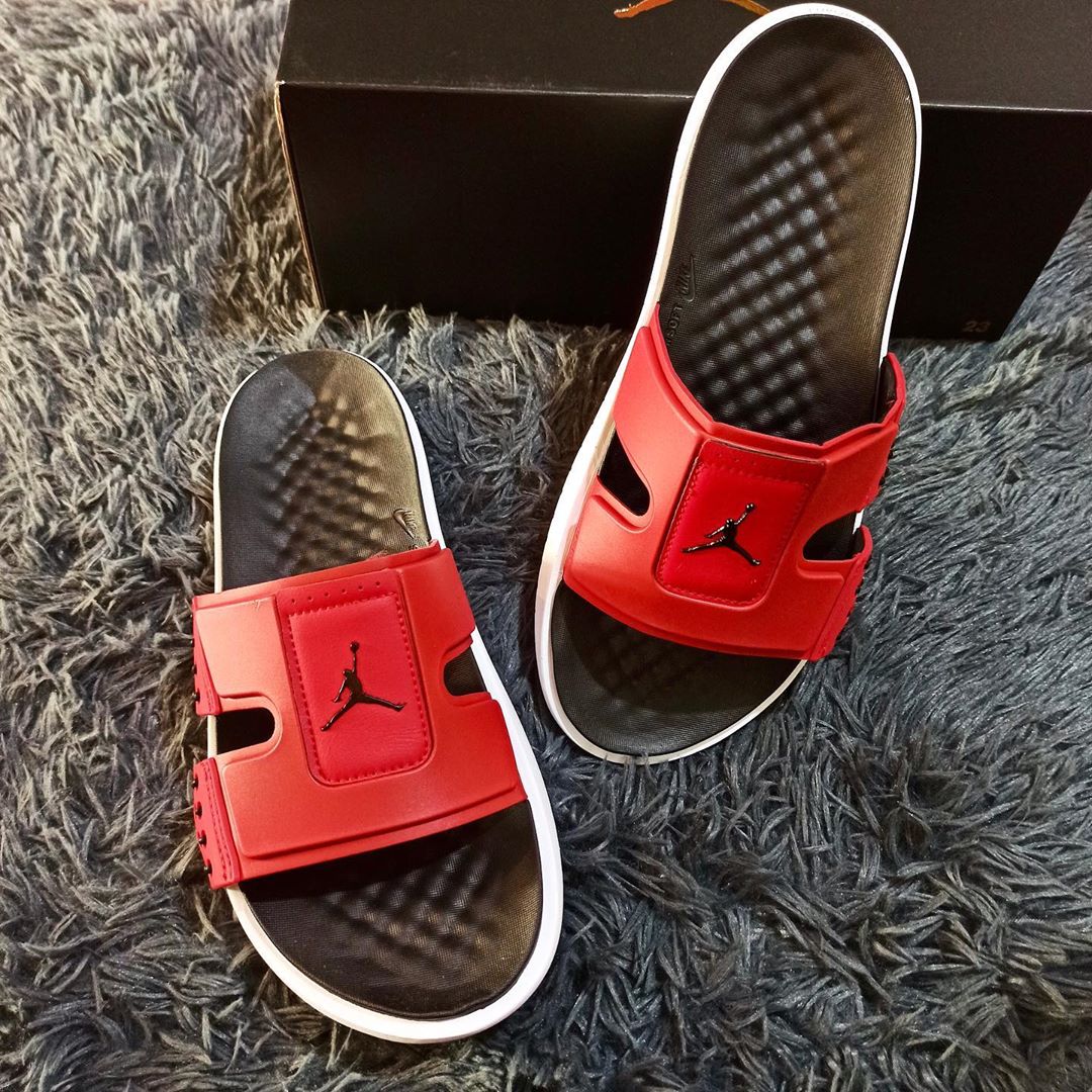 Air Jordan Hydro 8 Slides "White Breds" (Gym Red/White/Black)(CD2803-6 ...