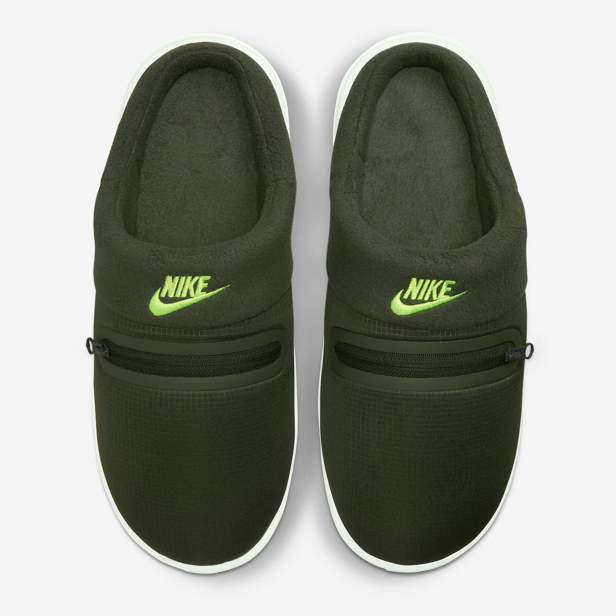 Men's Nike Burrow Cozy Slides (Cargo Khaki/White/Volt)(DC1456-300 ...